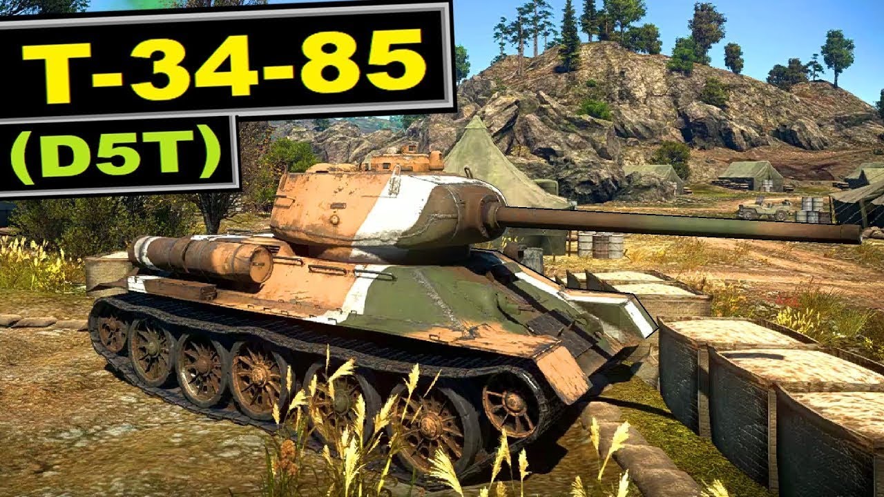 T-34-85 (D-5T) war thunder - YouTube