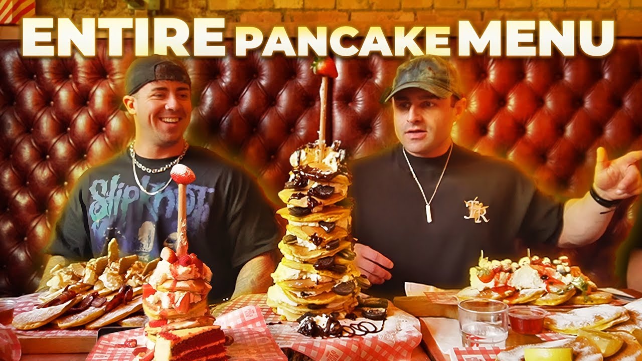Eating the ENTIRE PANCAKE MENU CHALLENGE at Polo Bar - YouTube