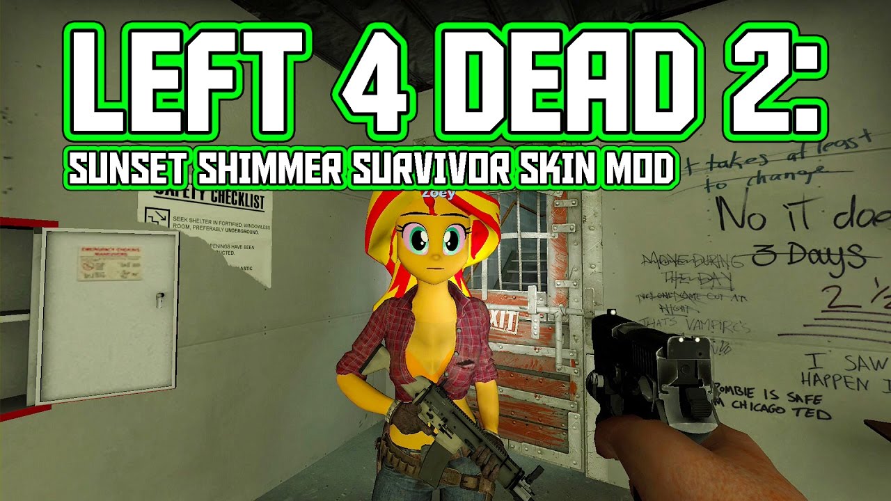 Left 4 Dead 2: Sunset Shimmer Survivor Skin Mod - YouTube