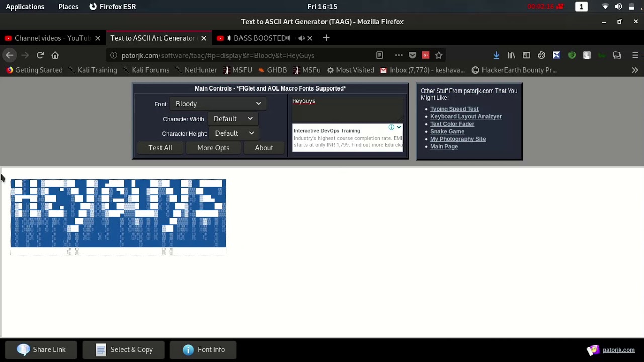Customize Your Terminal [ASCII Text Pattern] - YouTube