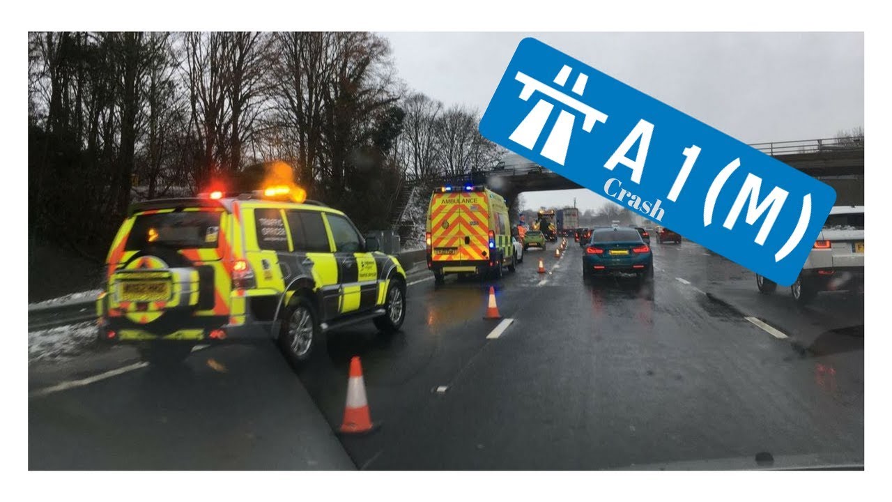 Middlesbrough - Leeds A1(M) Northbound crash - YouTube