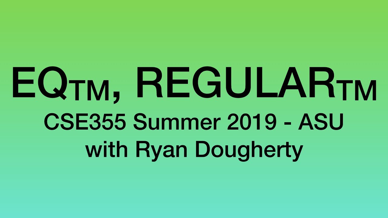 EQ_TM, REGULAR_TM - CSE355 Intro Theoretical CS 6/27 Pt. 1 - YouTube