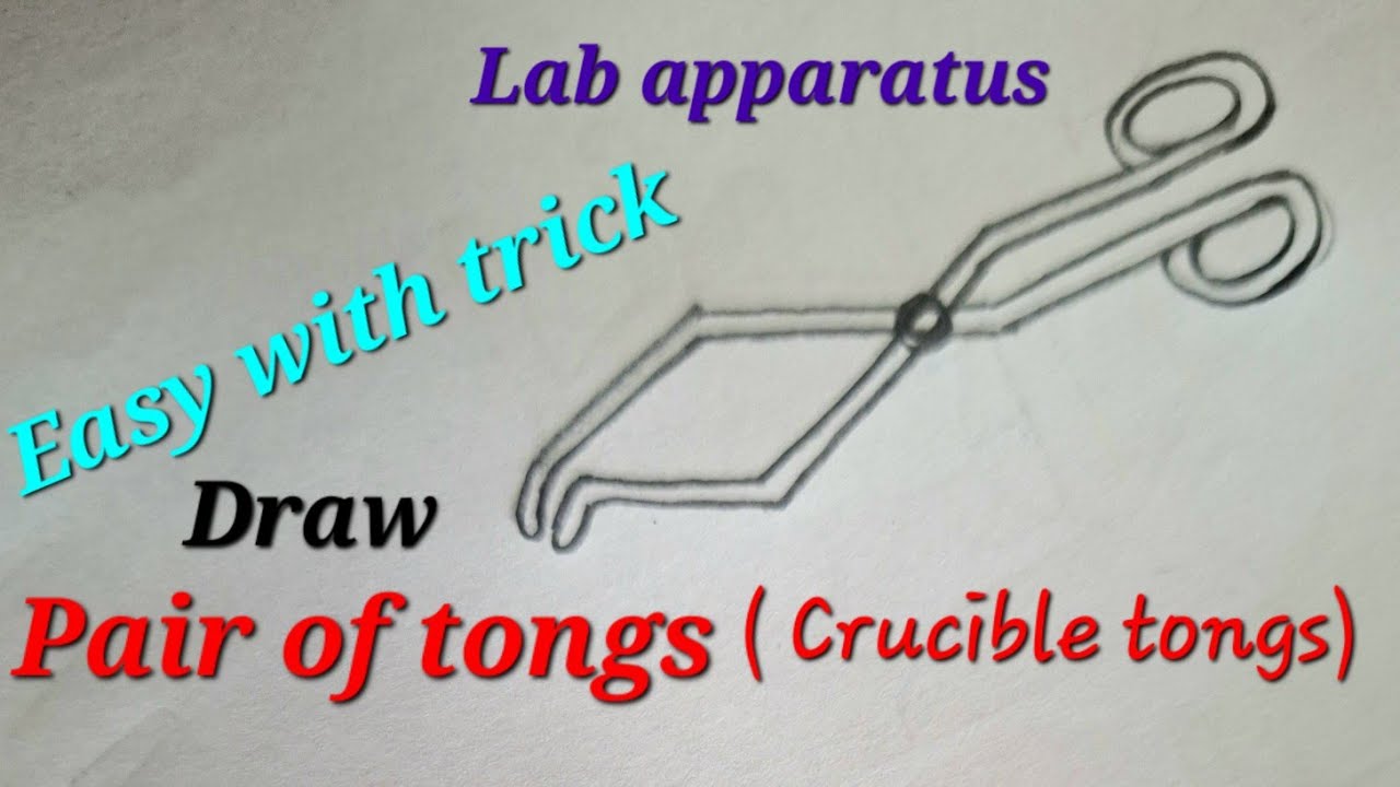 Pair of tongs drawing,Crucible tongs drawing easy,Draw Lab apparatus ...