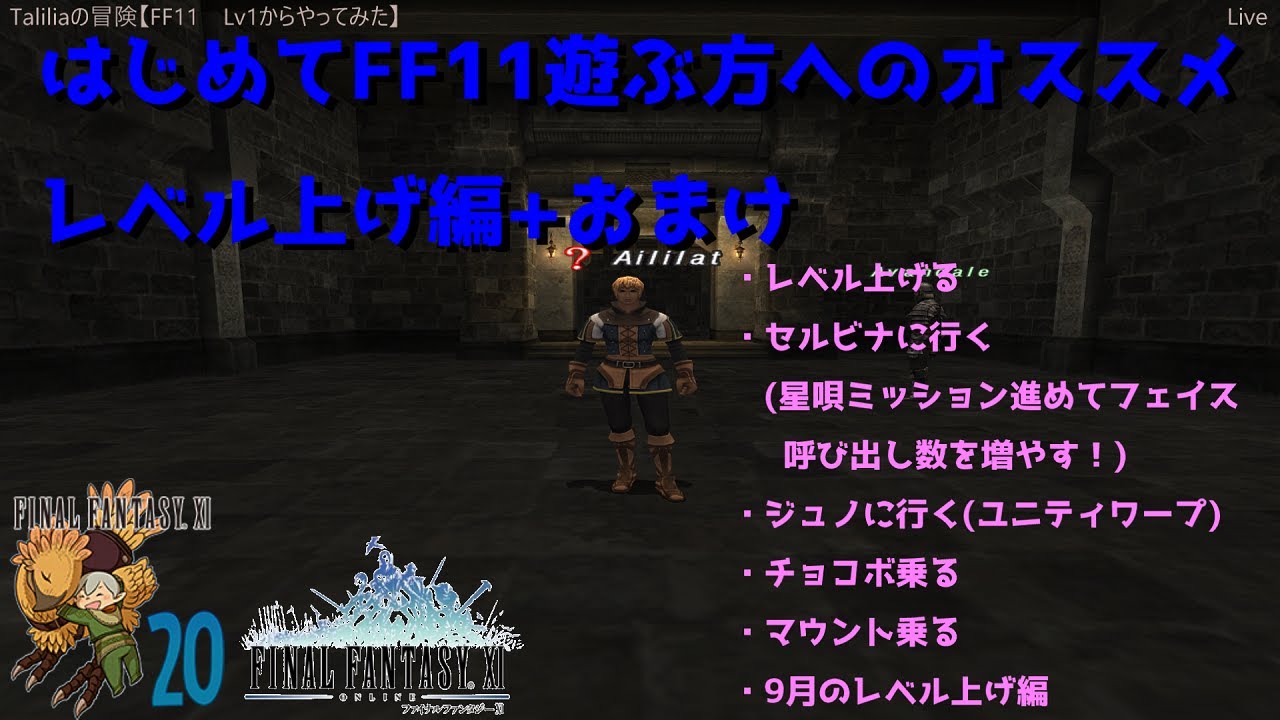 【FF11】9月版 はじめたてのオススメ レベル上げと移動方法【Taliliaの冒険：＃61レベル上げ】 - YouTube