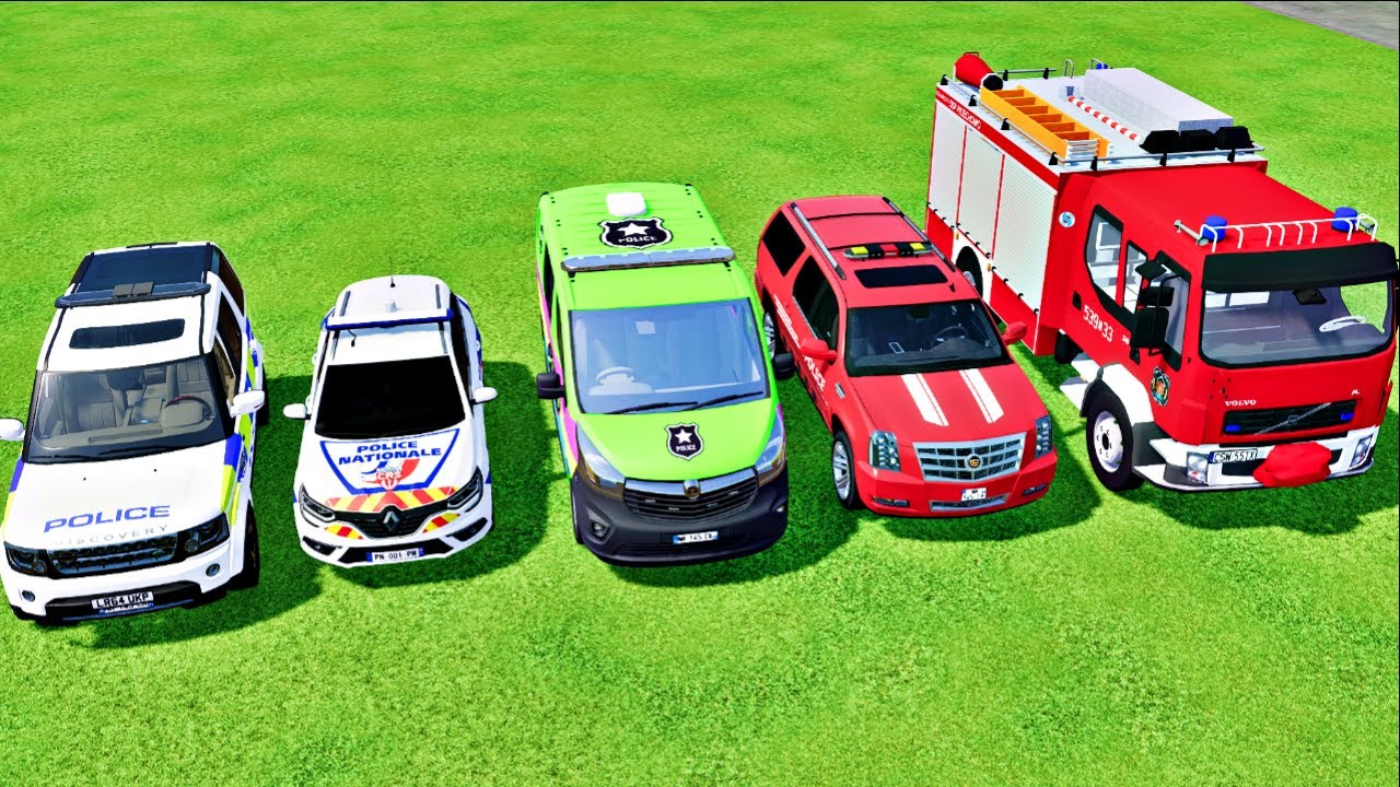 TRANSPORTING MINI HONDA & MERCEDES & BMW TRUCK with FLATBED TRAILER ...