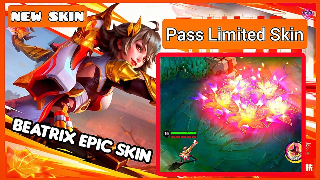 BEATRIX "NEW PASS LIMITED EPIC SKIN" REVIEW/SKILL EFFECTS / & SHORT GAMEPLAY MOBILE LEGENDS ...