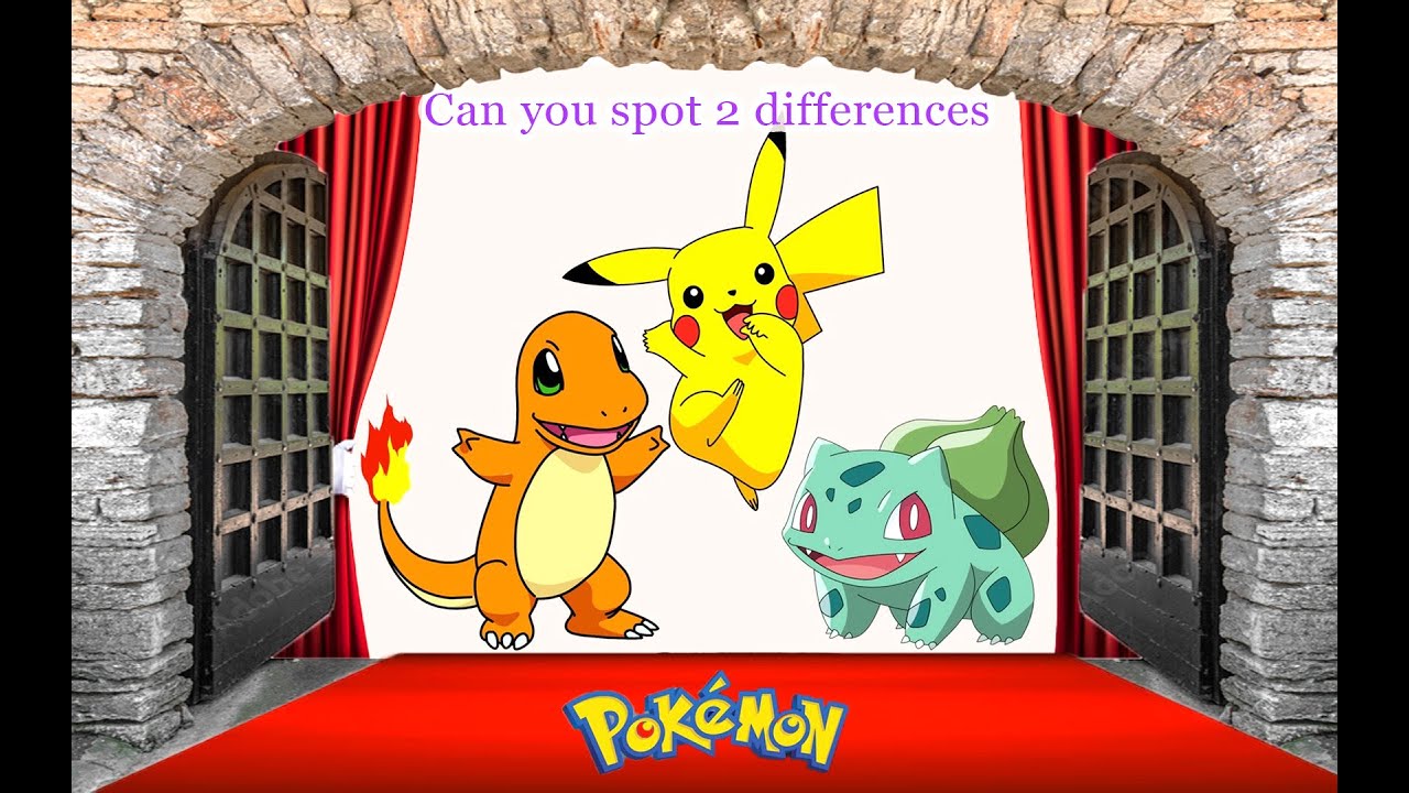 Pokemon- Find the two differences - Brain games and puzzles welcome and ...