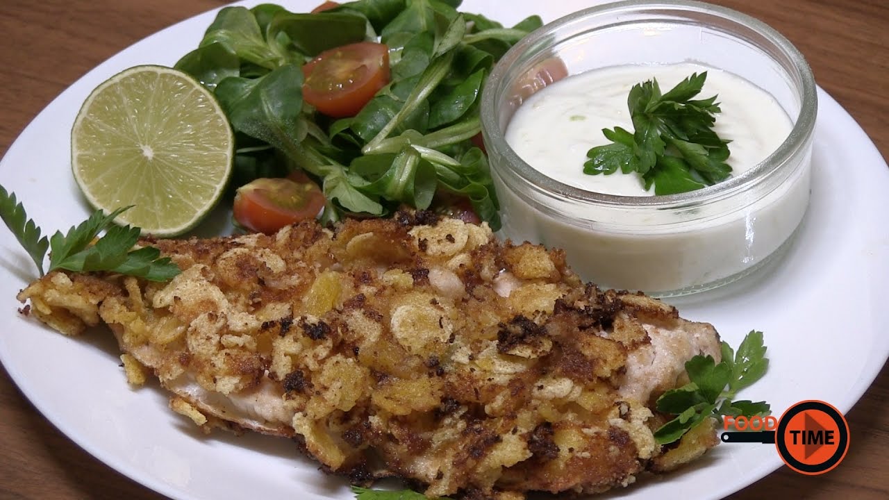 File de pastrav in crusta de fulgi de porumb - YouTube