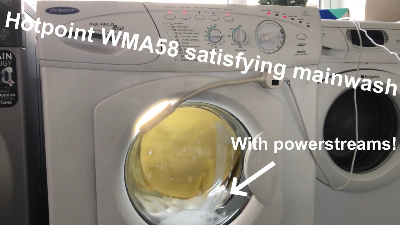 Hotpoint WMA58 satisfying mainwash with powerstreams - YouTube