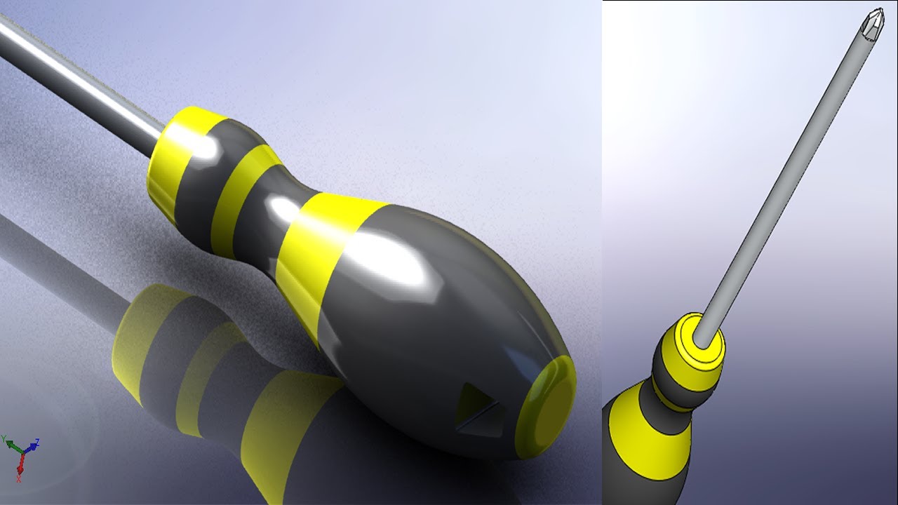 SolidWorks P Tutorial #60: Screwdriver Hand Grip - YouTube