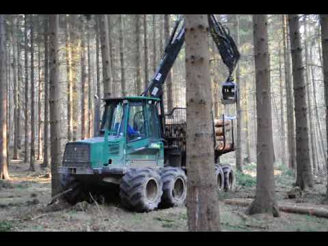 Timberjack 1110D beim Fichtenabschnitte Rücken 2011 - YouTube