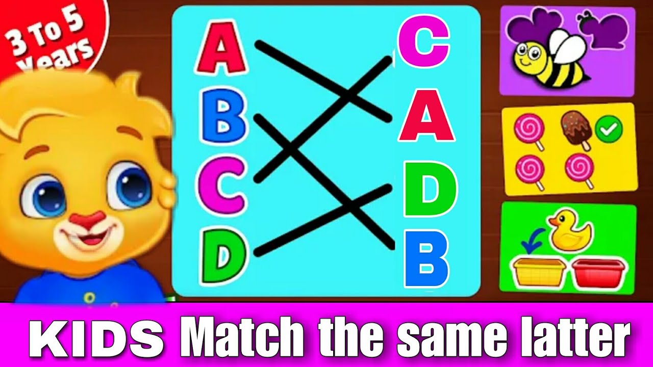 ABCD alphabet match the same latter for kids education cartoons #abcd # ...