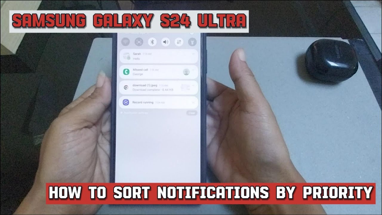 How to sort notifications on Samsung Galaxy S24 Ultra by priority - YouTube