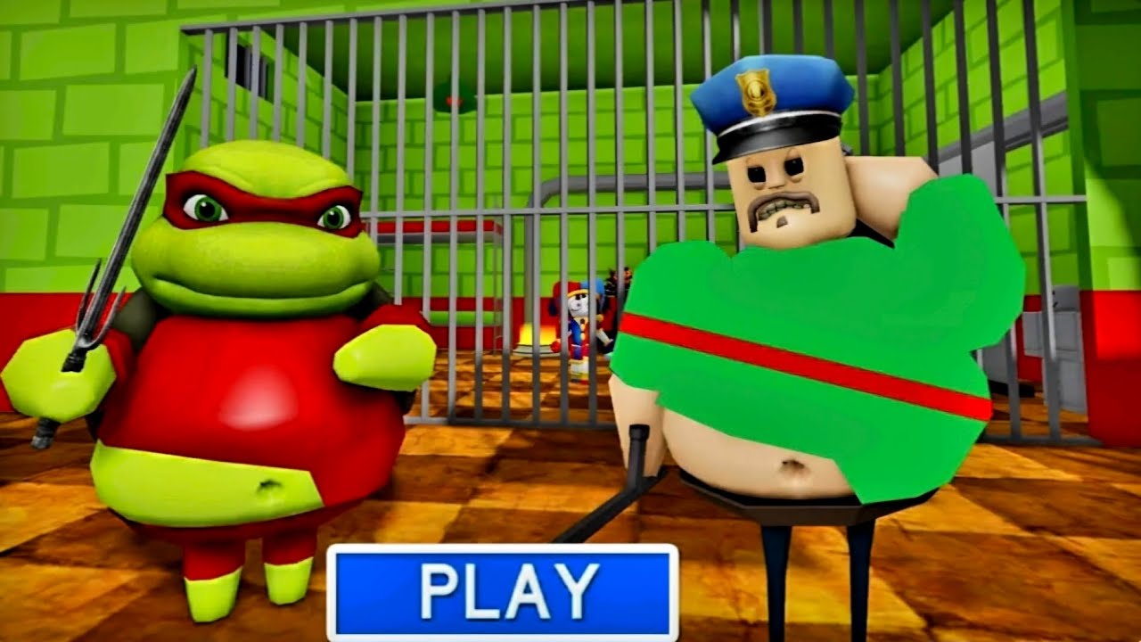 NINJA TURTLE'S vs COP BARRY in BARRY'S PRISON RUN! - YouTube