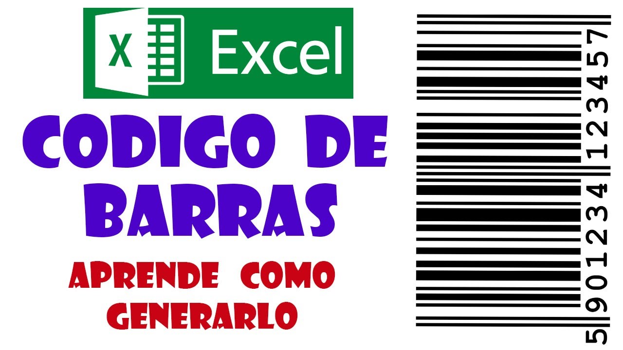 CODIGO DE BARRAS CON EXCEL - YouTube