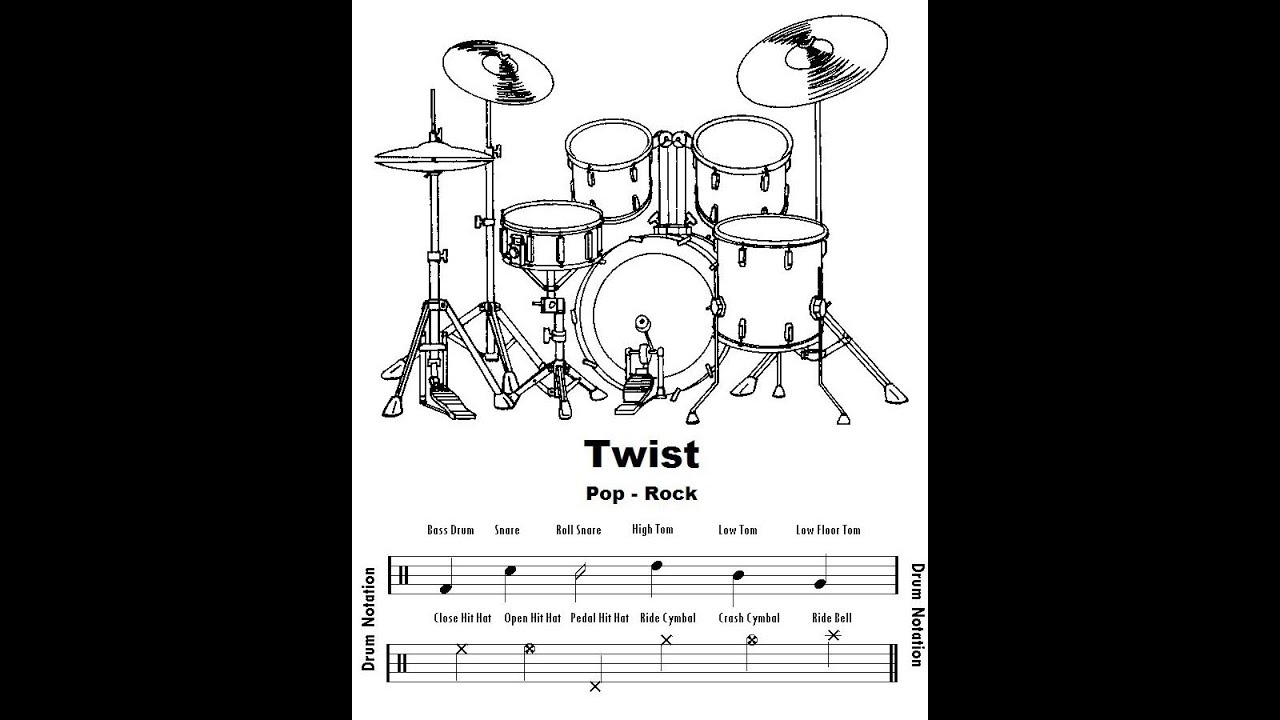 Pop - Rock - Twist 01 - Beginner Drum Tutorial - YouTube
