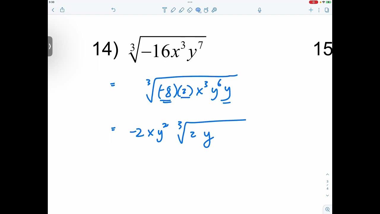 [Alg2] Cubic/Cube Root Test Review Question 14: Simplifying Radicals ...