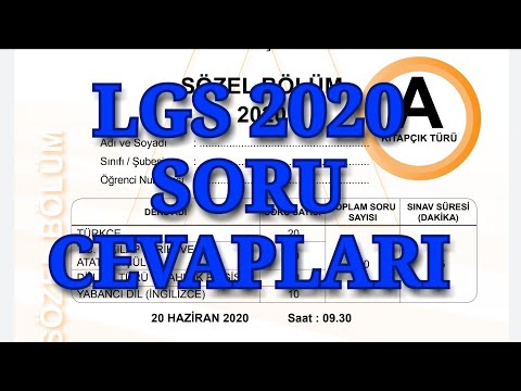 LGS 2020 SORU VE CEVAPLARI ( 20.06.2020)