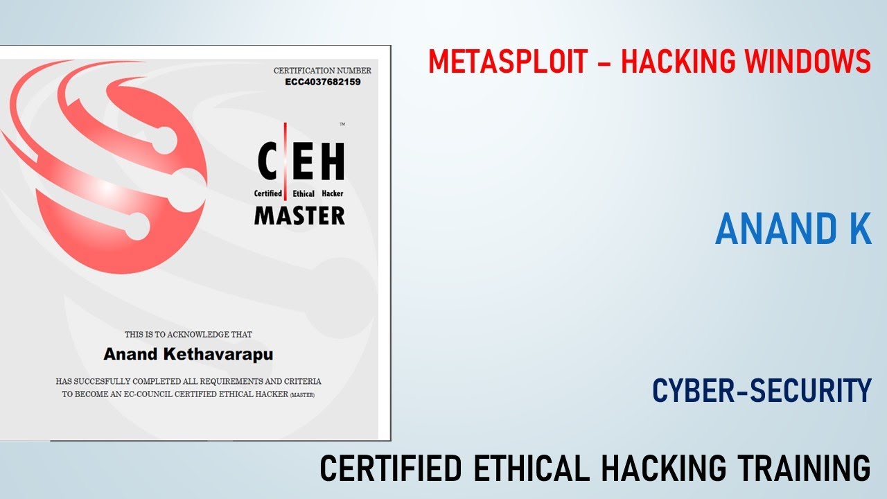 6. Cyber Security - Hacking Windows using Metasploit (Kali Linux ...
