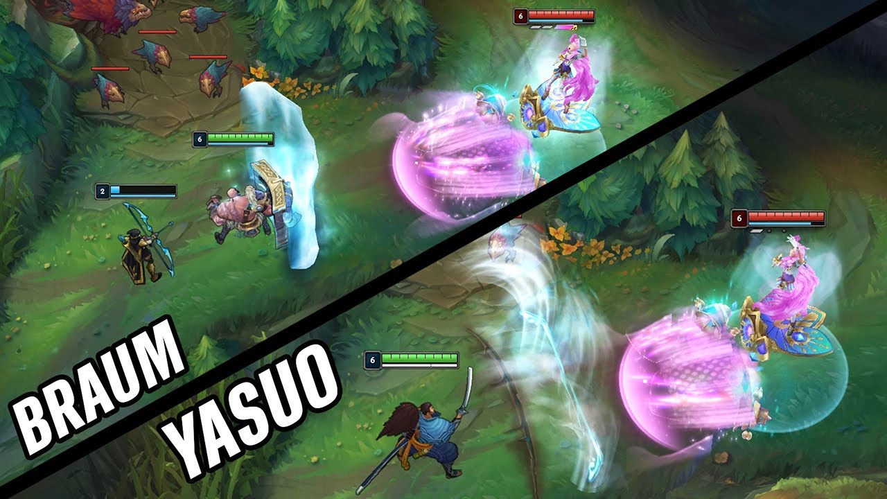 YASUO W (WIND WALL) vs BRAUM E (UNBREAKABLE) - YouTube
