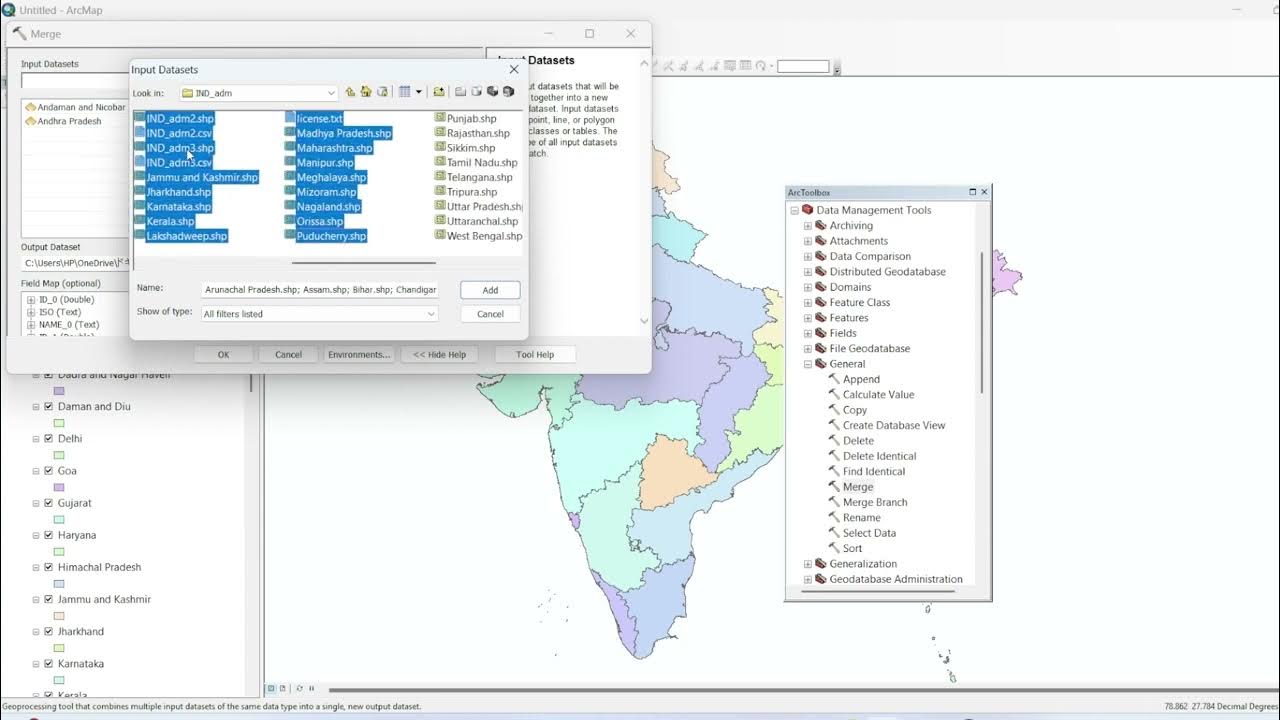 How to Merge layers or Shapefiles into one Single layer ArcGIS - YouTube