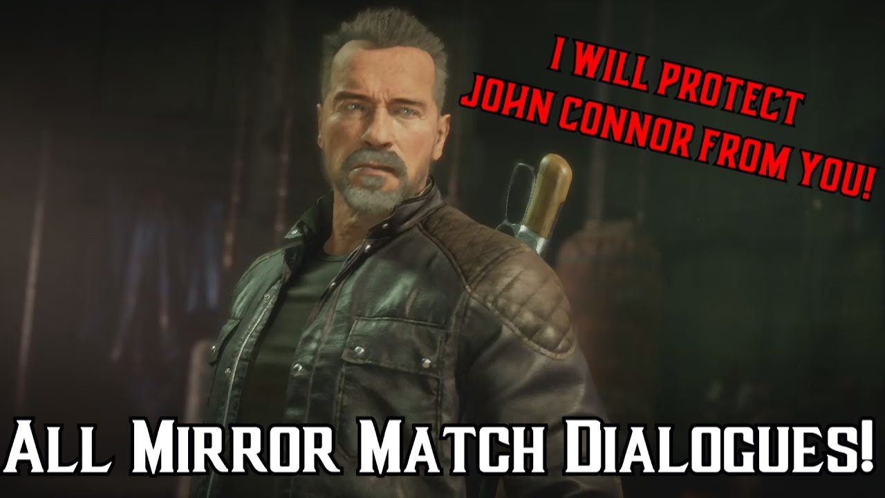 MK11 - All Terminator Mirror Match Intro Dialogues! (Terminator vs ...