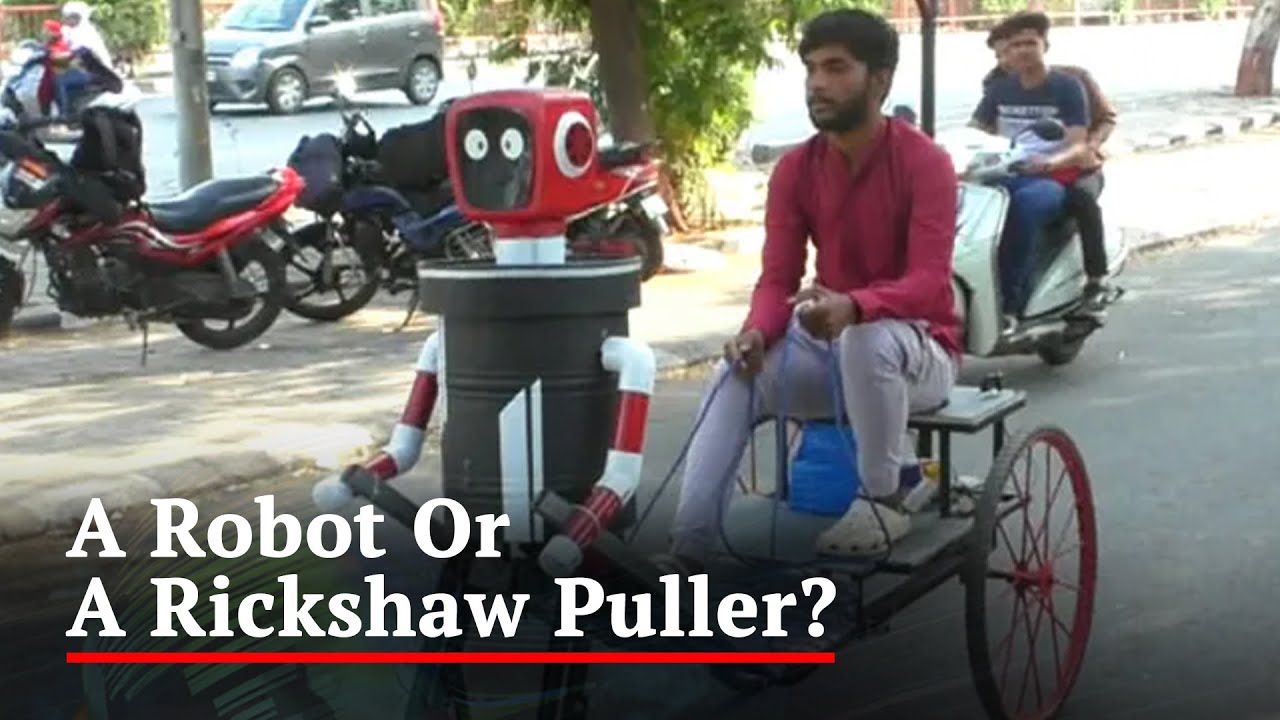 Students In Surat Design Robot That Can Pull A Rickshaw - YouTube