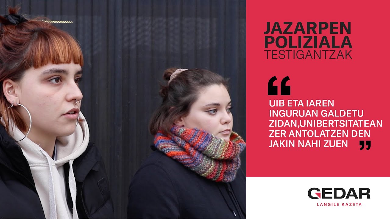 [TESTIGANTZAK] Jazarpen poliziala Mugimendu Sozialistako bi kideri ...