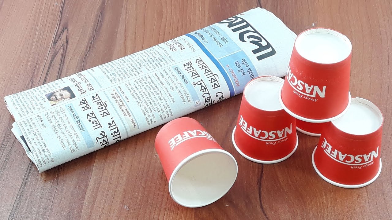 Best Reuse idea Out of coffee cups & Old Newspaper | best out of waste ...