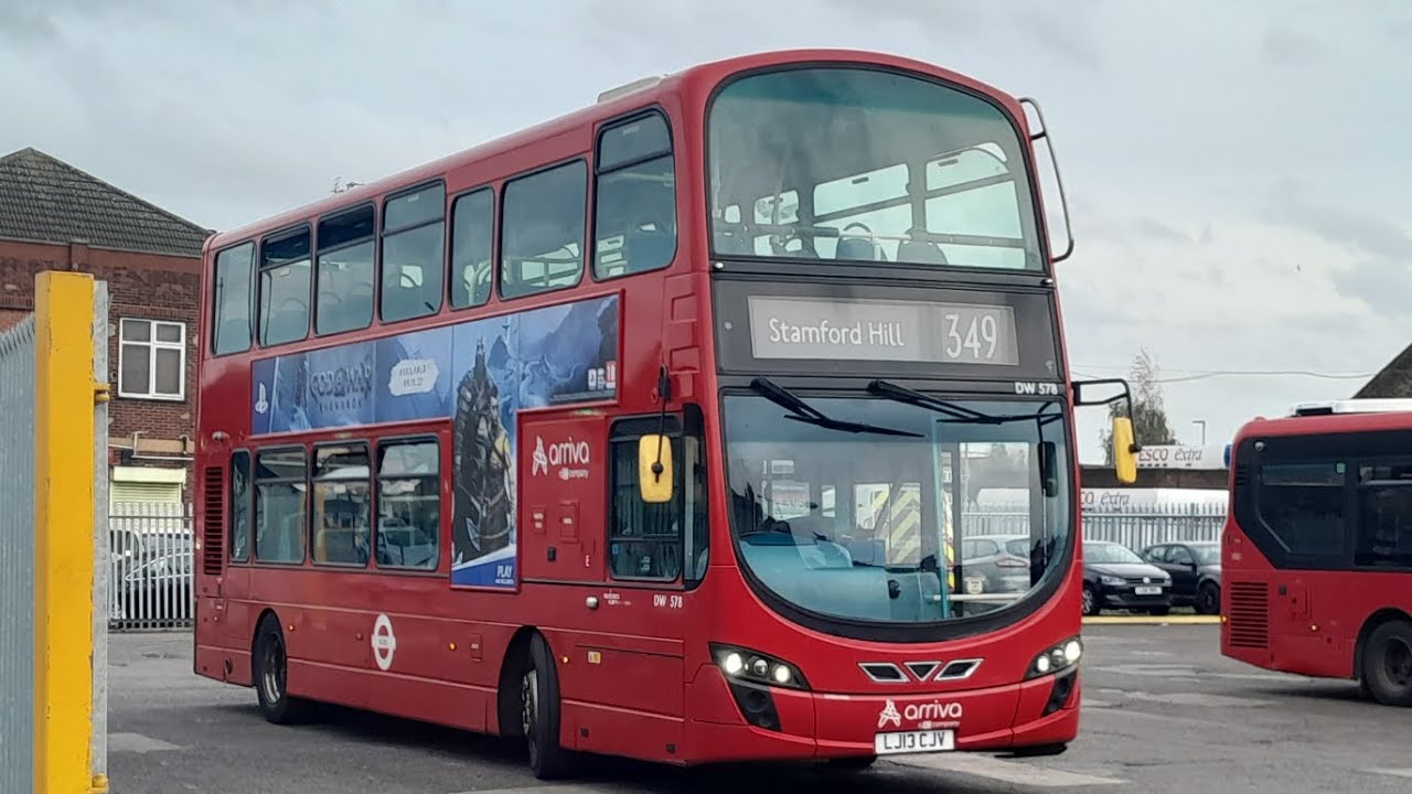 Journey on the 349. LJ13CJV. DW578. Arriva London VDL DB300 Gemini 2 ...