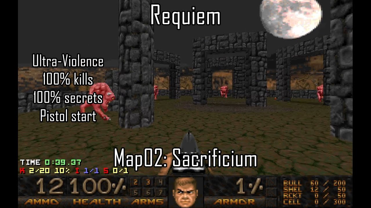 Doom II: Requiem - Map02: Sacrificium (Ultra-Violence 100%) - YouTube