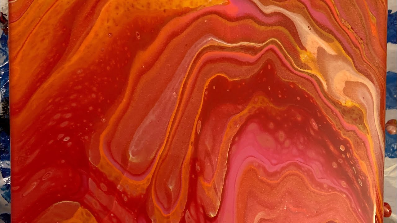 (86) ACRYLIC POUR Quick little fall colors pour - YouTube