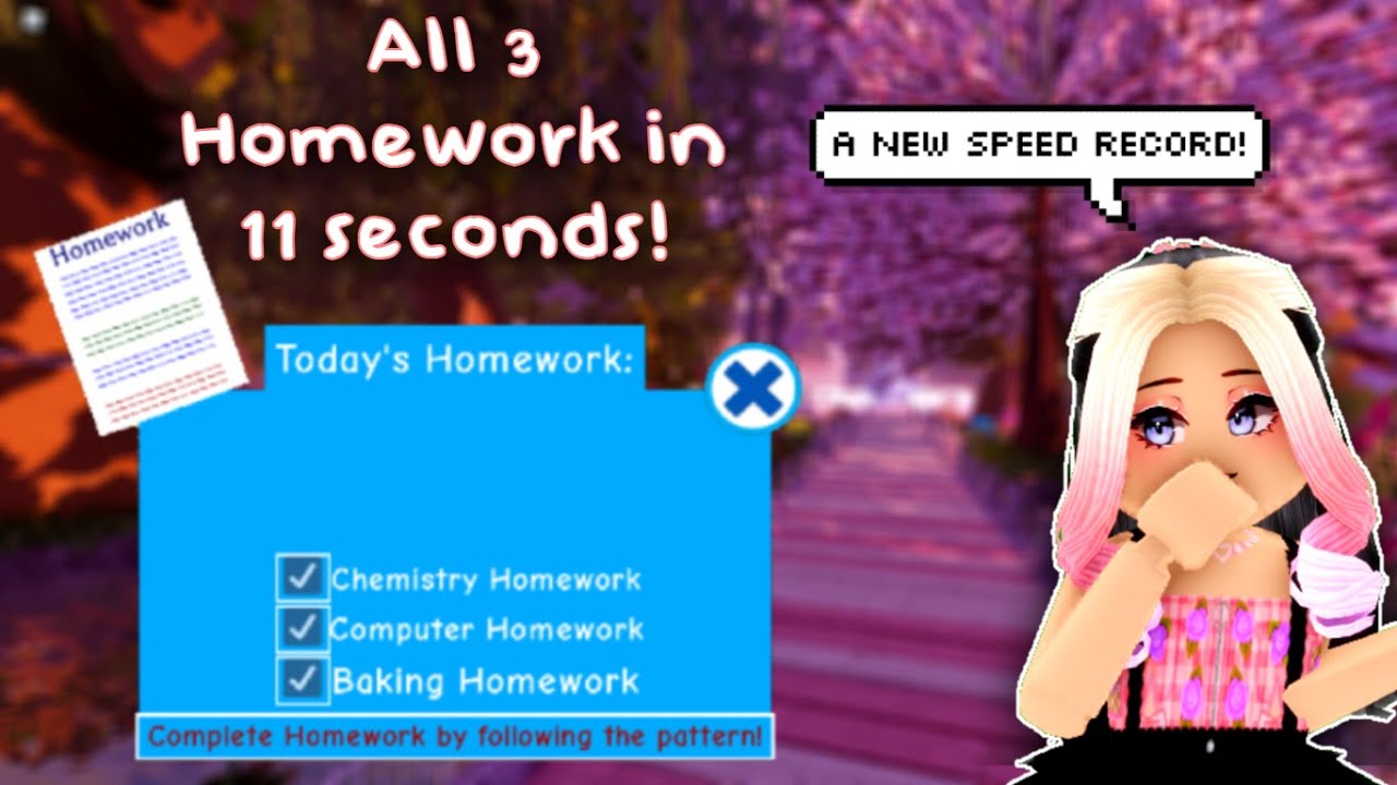 I Did all 3 Royale High Homework in 11 seconds | Royale High Speed ...