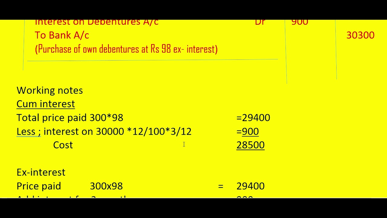 EX INTEREST AND CUM INTEREST PROBLEMS - YouTube
