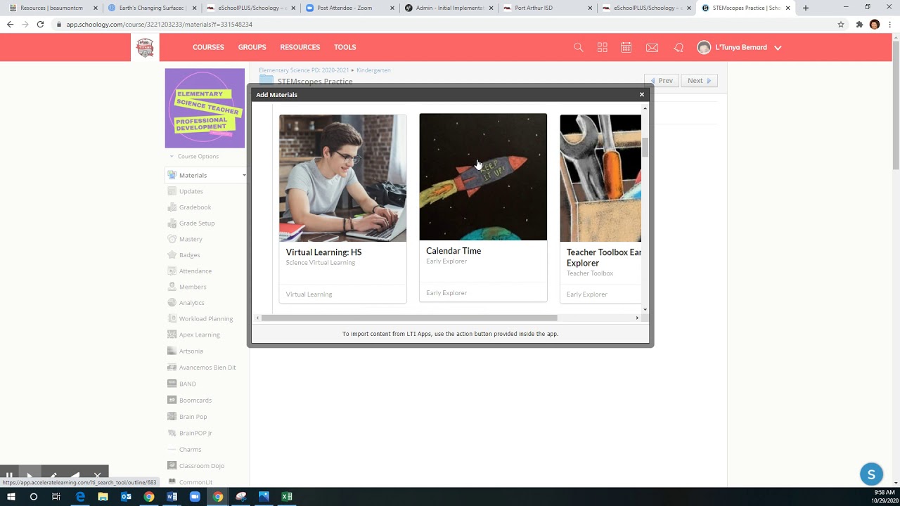 How to add STEMscopes Content in Schoology - YouTube