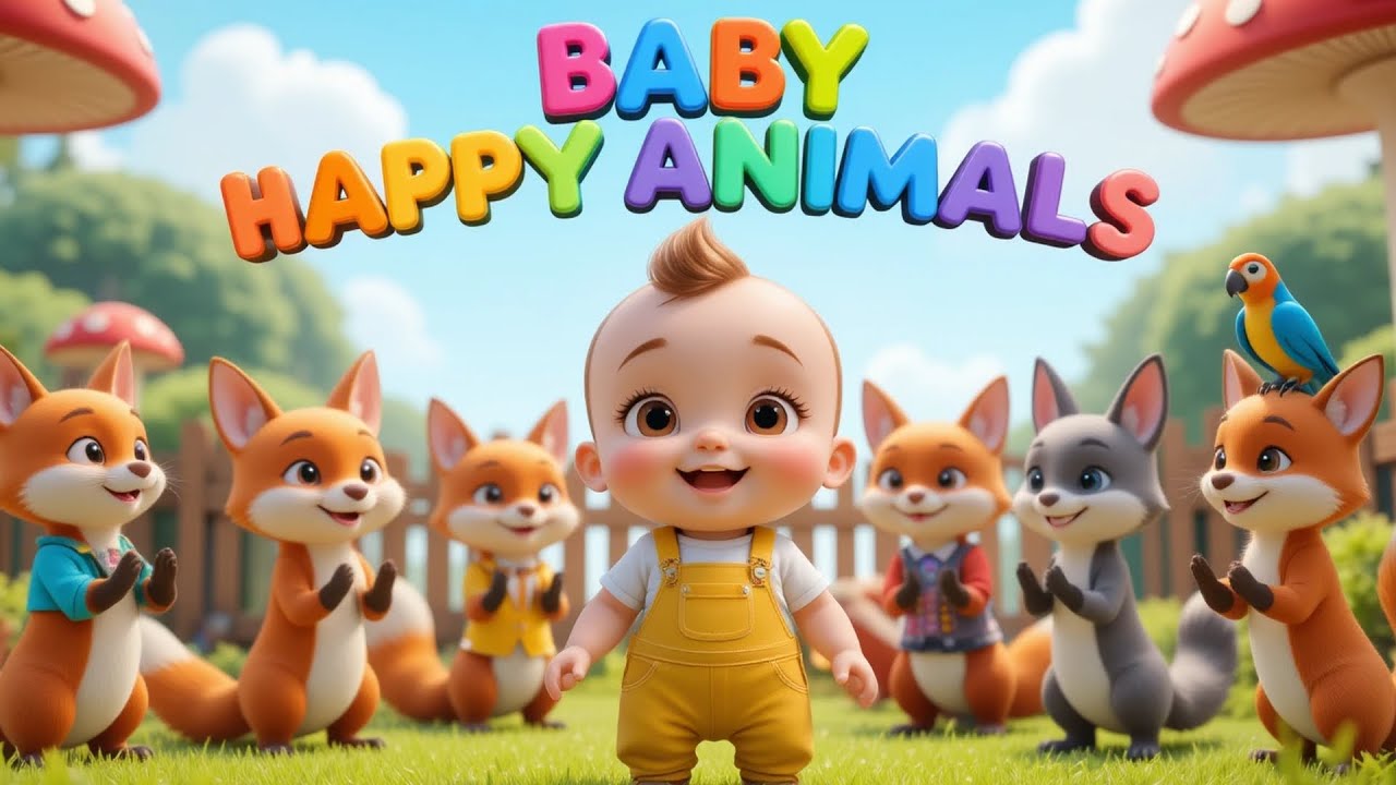 TOON BABY WITH HAPPY ANIMALS Learning Song | FUN NURSERY RHYMES FOR ...