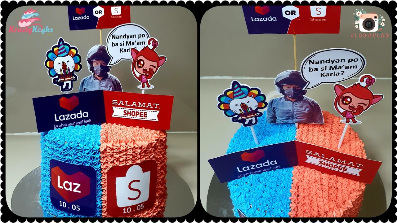 LAZADA-SHOPEE DESIGNED CHOCOLATE CAKE - YouTube