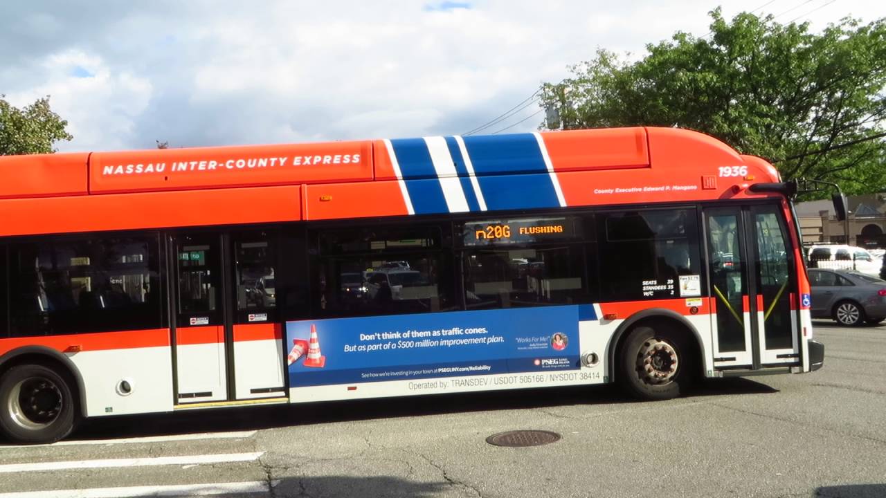 NICE Bus: Flushing bound XN40 1936 N20G at Great Neck Plz S - YouTube