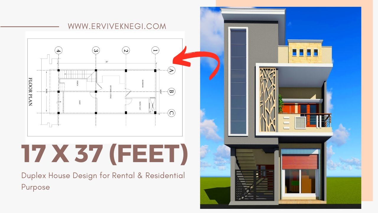 17 by 37 Modern Duplex Home | 17X37 | 17*37 | Small House Design - YouTube