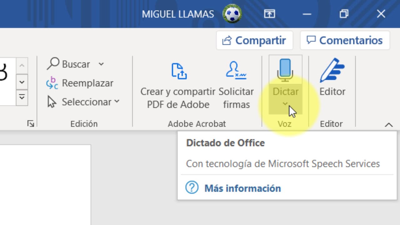 Escribir en WORD según hablamos-DICTADO por VOZ en MICROSOFT OFFICE 365 ...