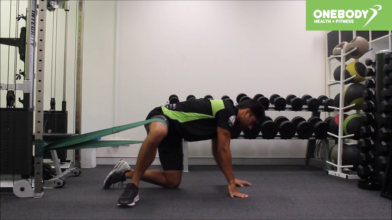 Hip - Hip Abduction at 90 degrees Stretch with Band - YouTube