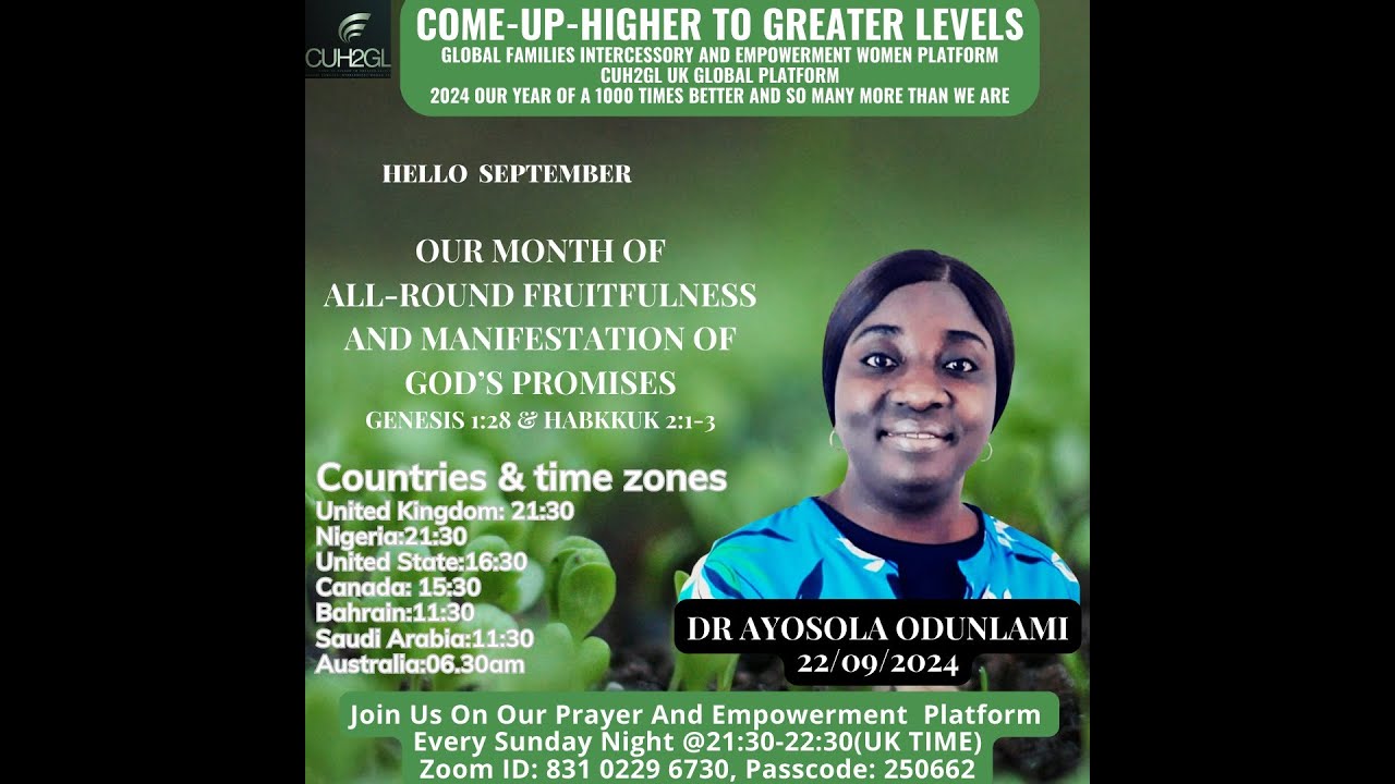 All round Fruitfulness and Manifestation of God's Promises Sunday ...