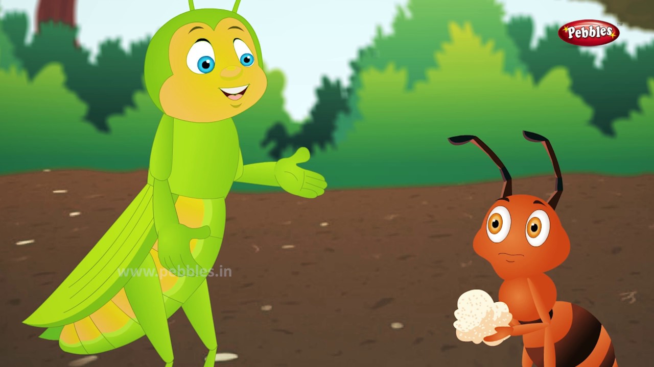 Moral Stories in Hindi For Children | Ant and Grasshopper Story in ...
