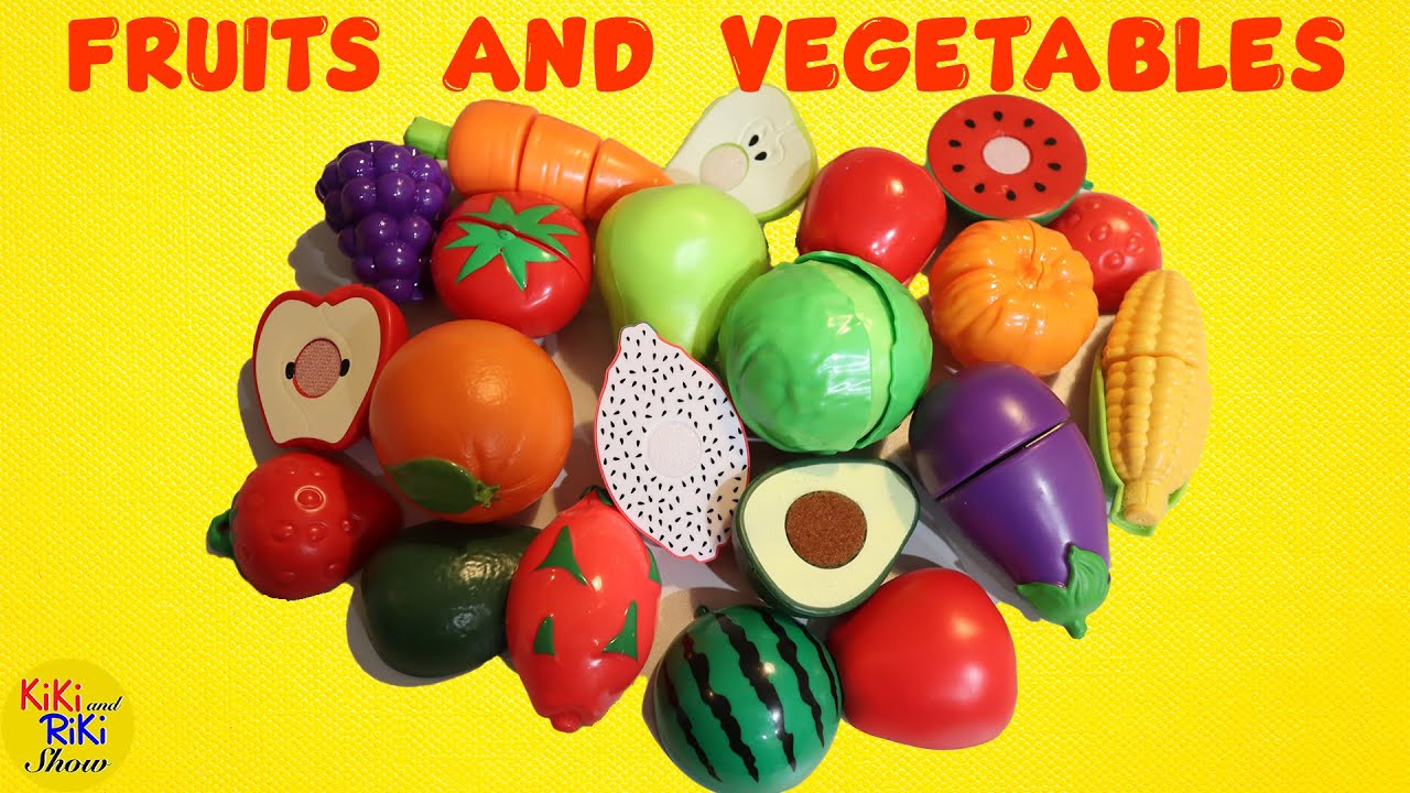 Best way to learn fruits and vegetables in English with toys and real ...