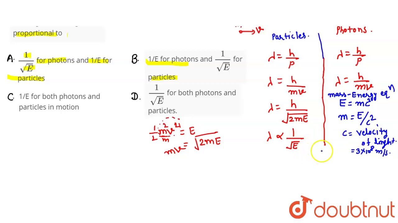 De Broglie wavelength `lambda` is proportional to - YouTube