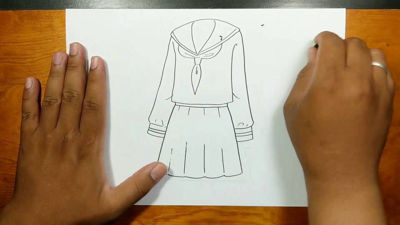How to drawing ANIME SCHOOL UNIFORM - YouTube