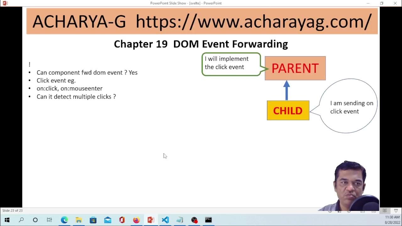 Svelte tutorial for beginners complete guide #19 Dom events - forwarding - YouTube