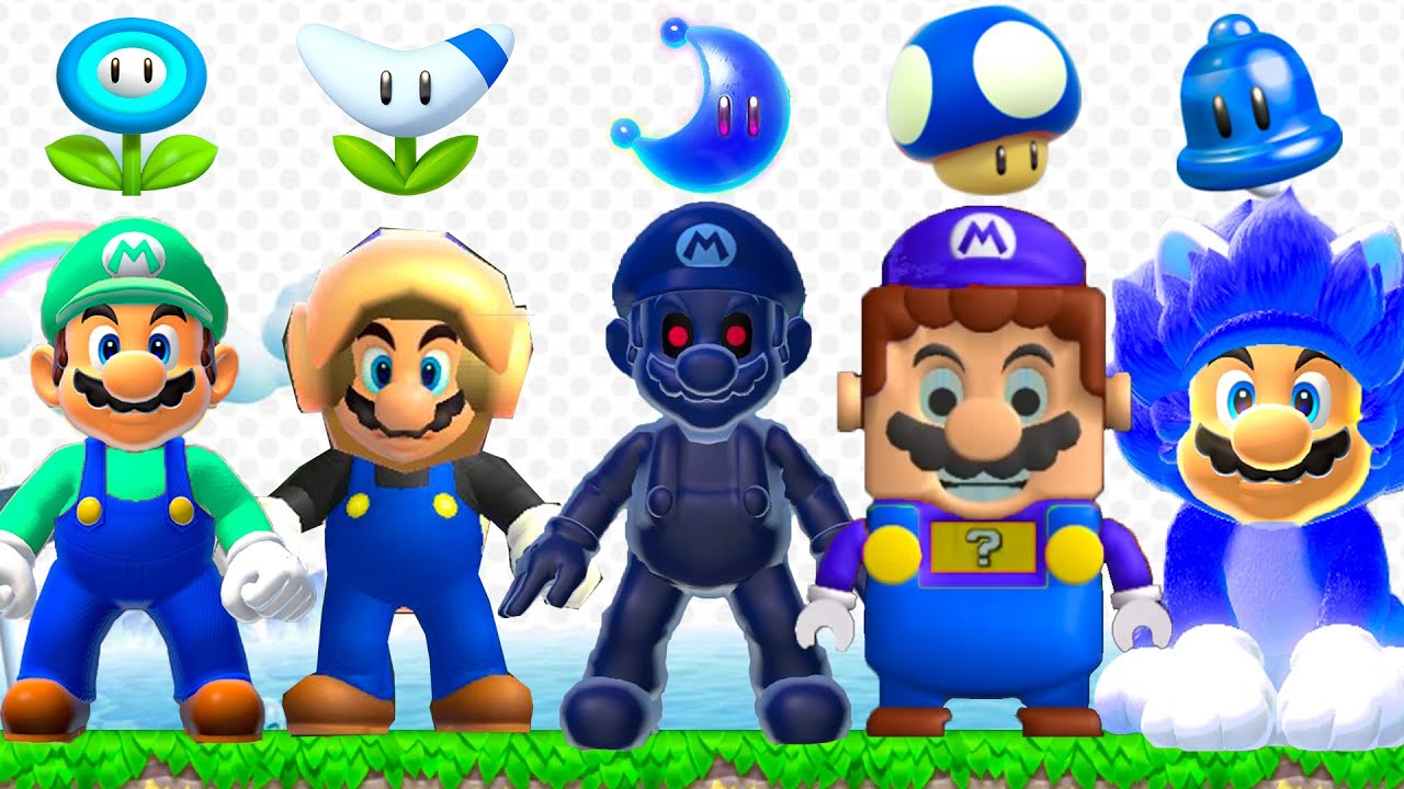 All Blue Mario Characters & Power-Ups in Super Mario 3D World & NSMBW ...