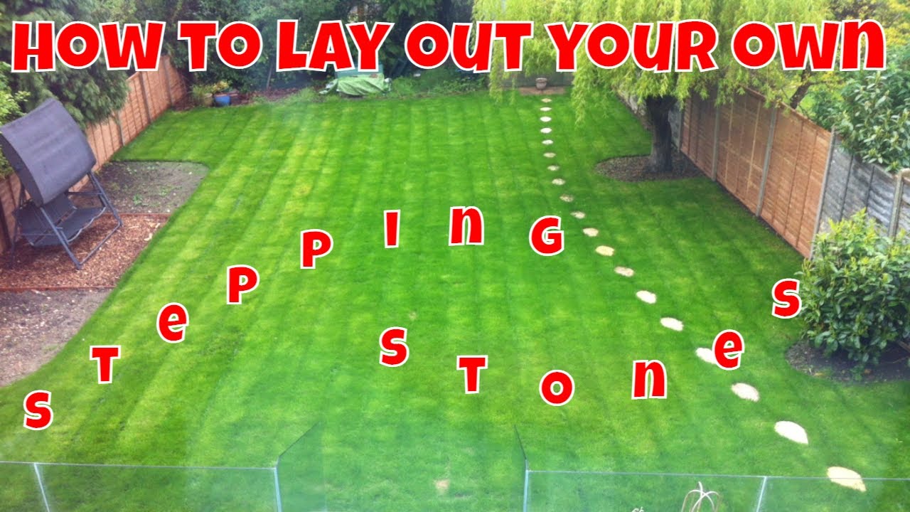 step by step - laying out stepping stones - YouTube