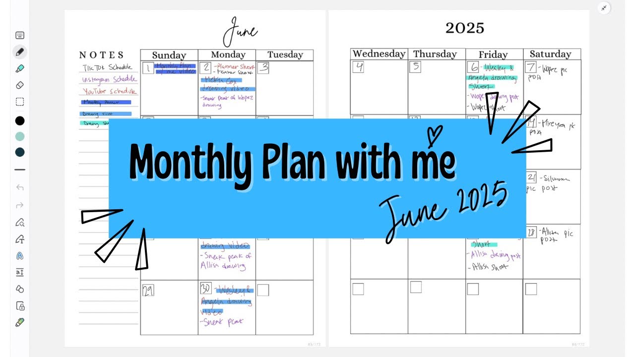 June Monthly Plan w/ me | Samsung Notes - YouTube